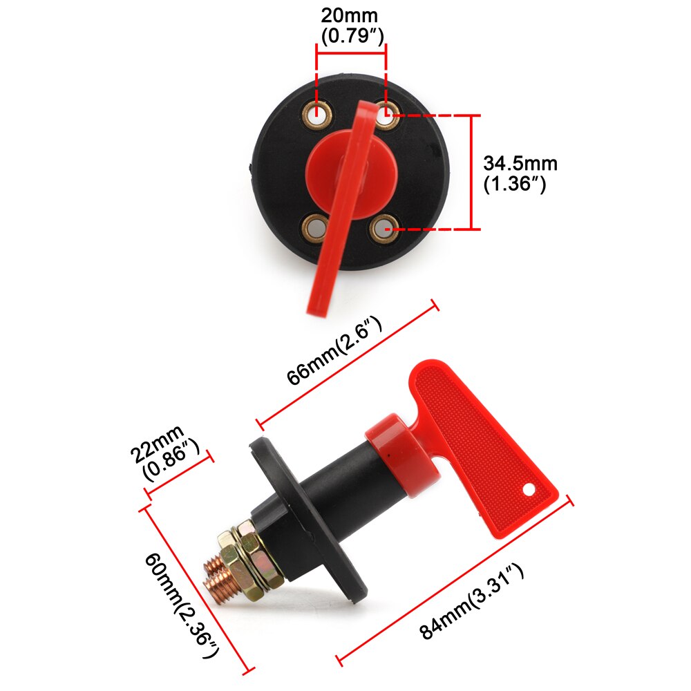 Battery Cut Off Disconnect Kill Switch w/ Removabl... – Vicedeal