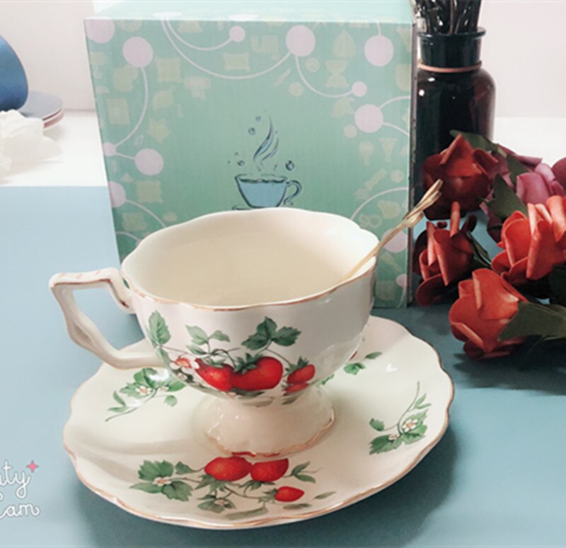 European vintage coffee cup set ceramic English go... – Grandado