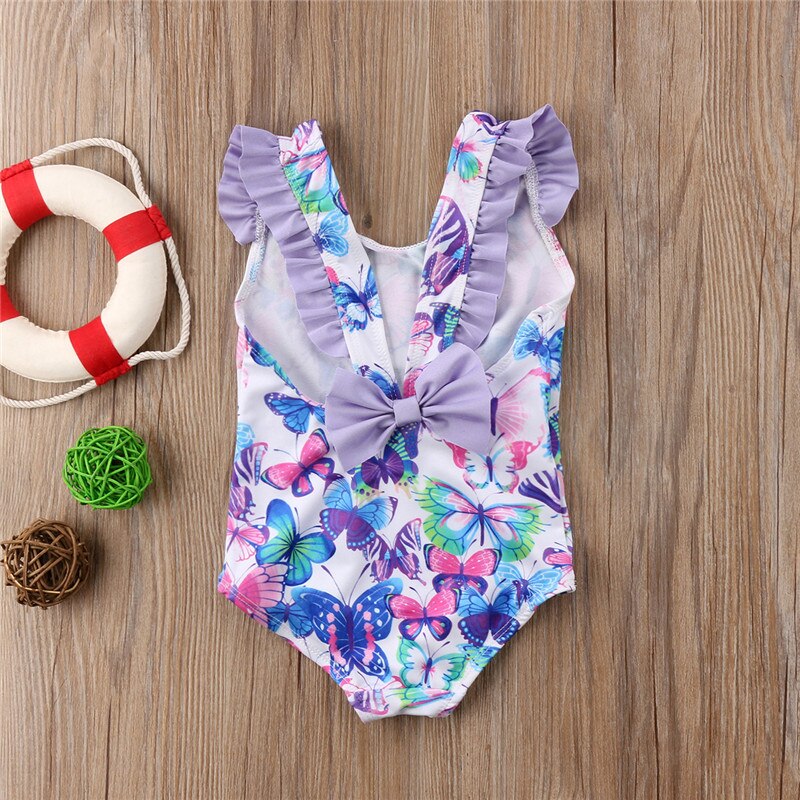 Girls One Piece Suits Swimsuit butterfly Print bab... – Grandado