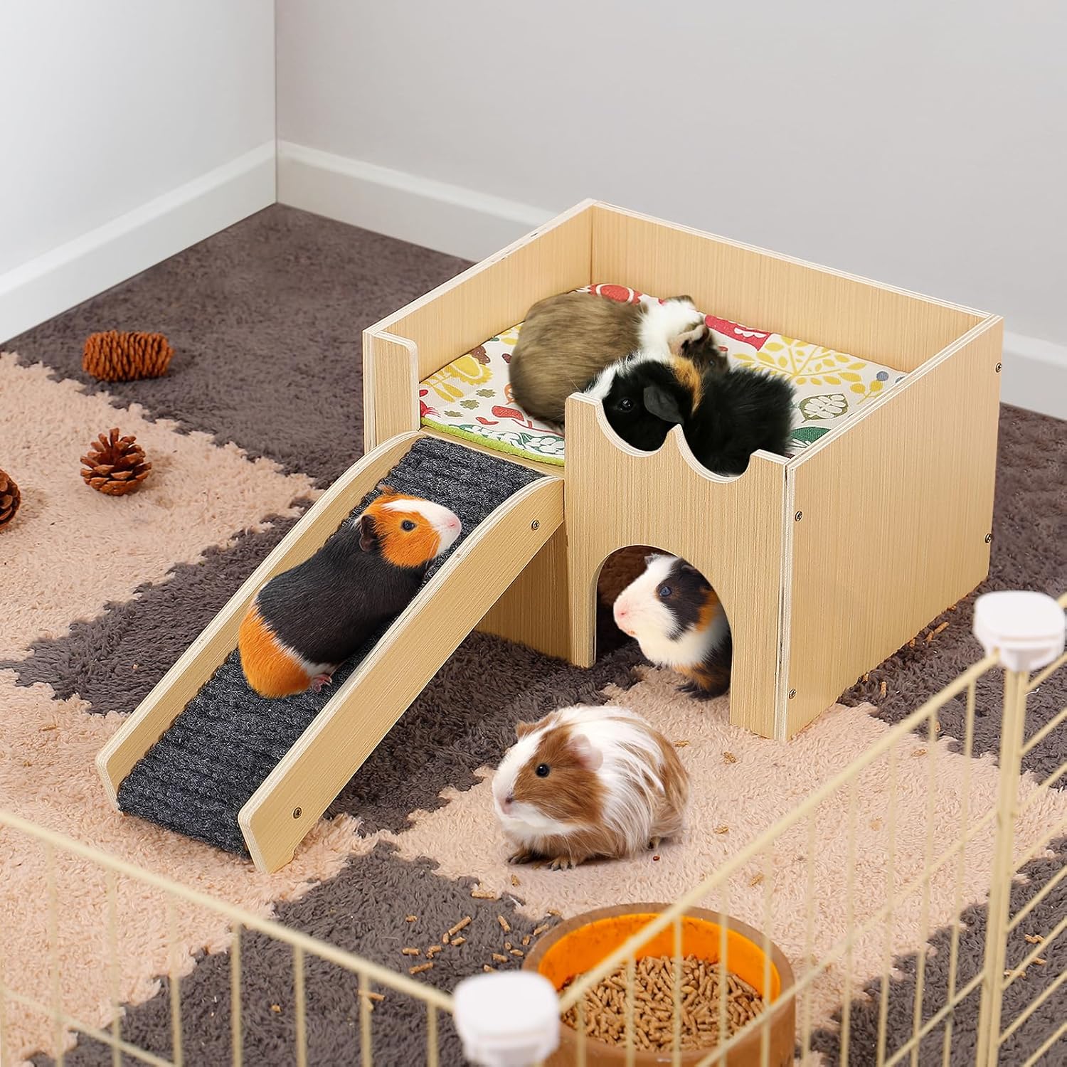 Sturdy Wooden Guinea Pig Castle | Multi-Level Hide... – Grandado
