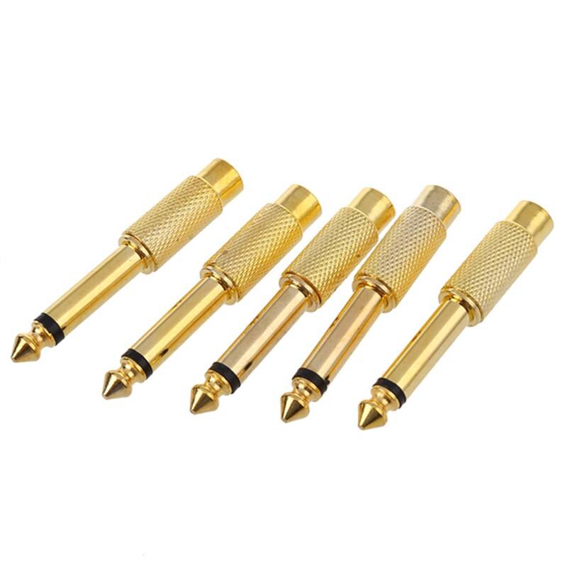 Fasdga 5pcs 6.35mm 1/4inch Male Mono Plug To RCA F... – Grandado