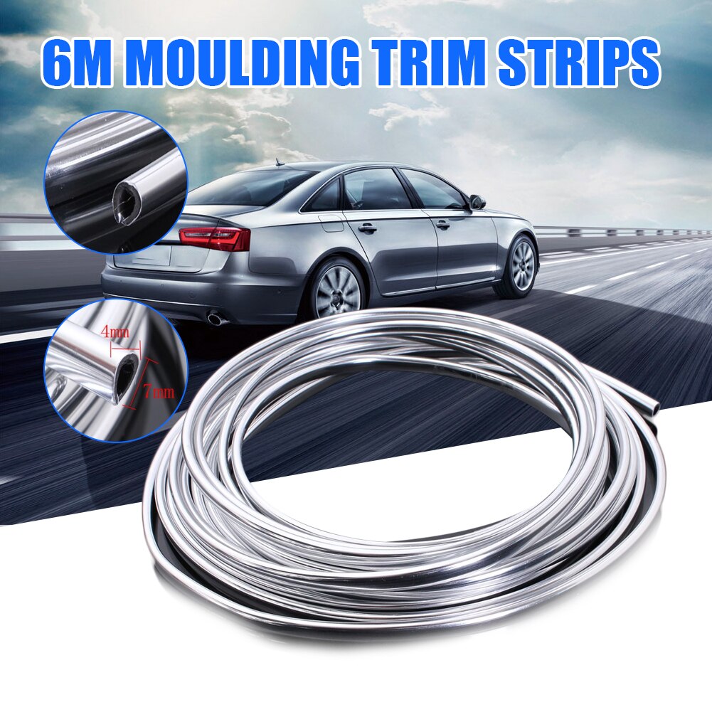 6M Chrome Moulding Trim Strip Autodeur Edge Scratc... – Grandado