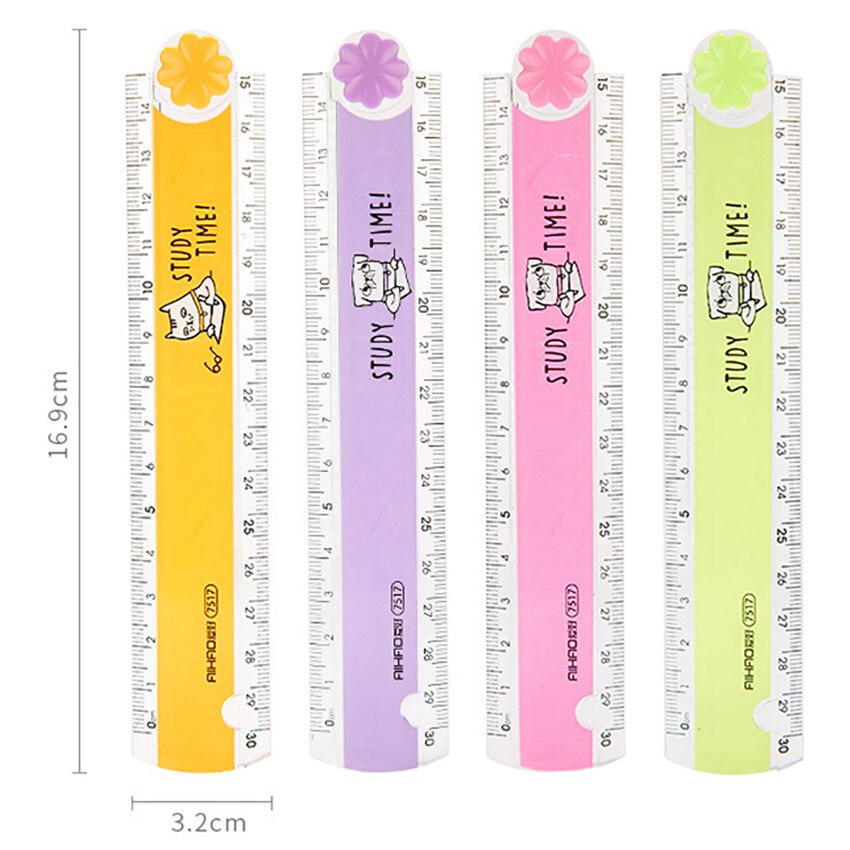 30cm Plastic Colored Folding Straight Ruler Drawin... – Vicedeal