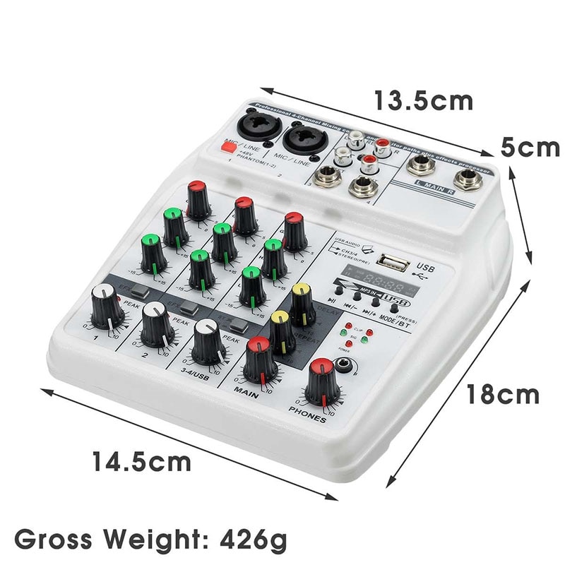 Sound Card Mixing Console Digital 4 Channels Bluet... – Vicedeal