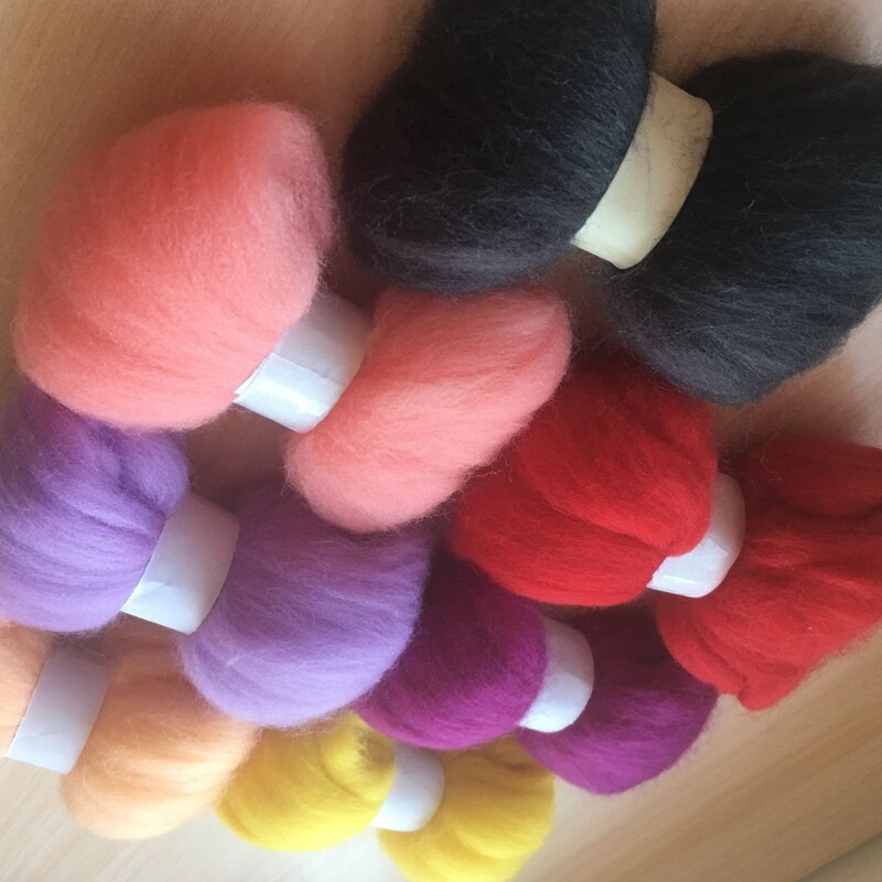 WFPFBEC wol voor vilten 70g 7 kleuren 10g/kleur wo... – Vicedeal