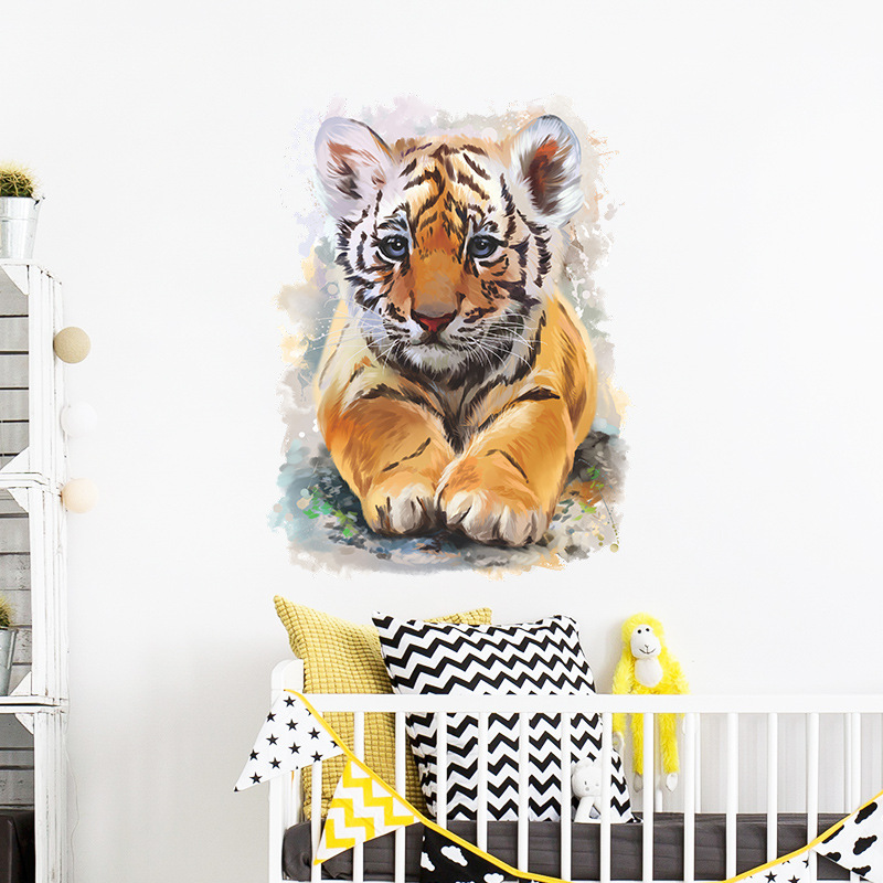 3D Tiger Animal Wall Stickers Wallpaper Kids Bedro... – Grandado