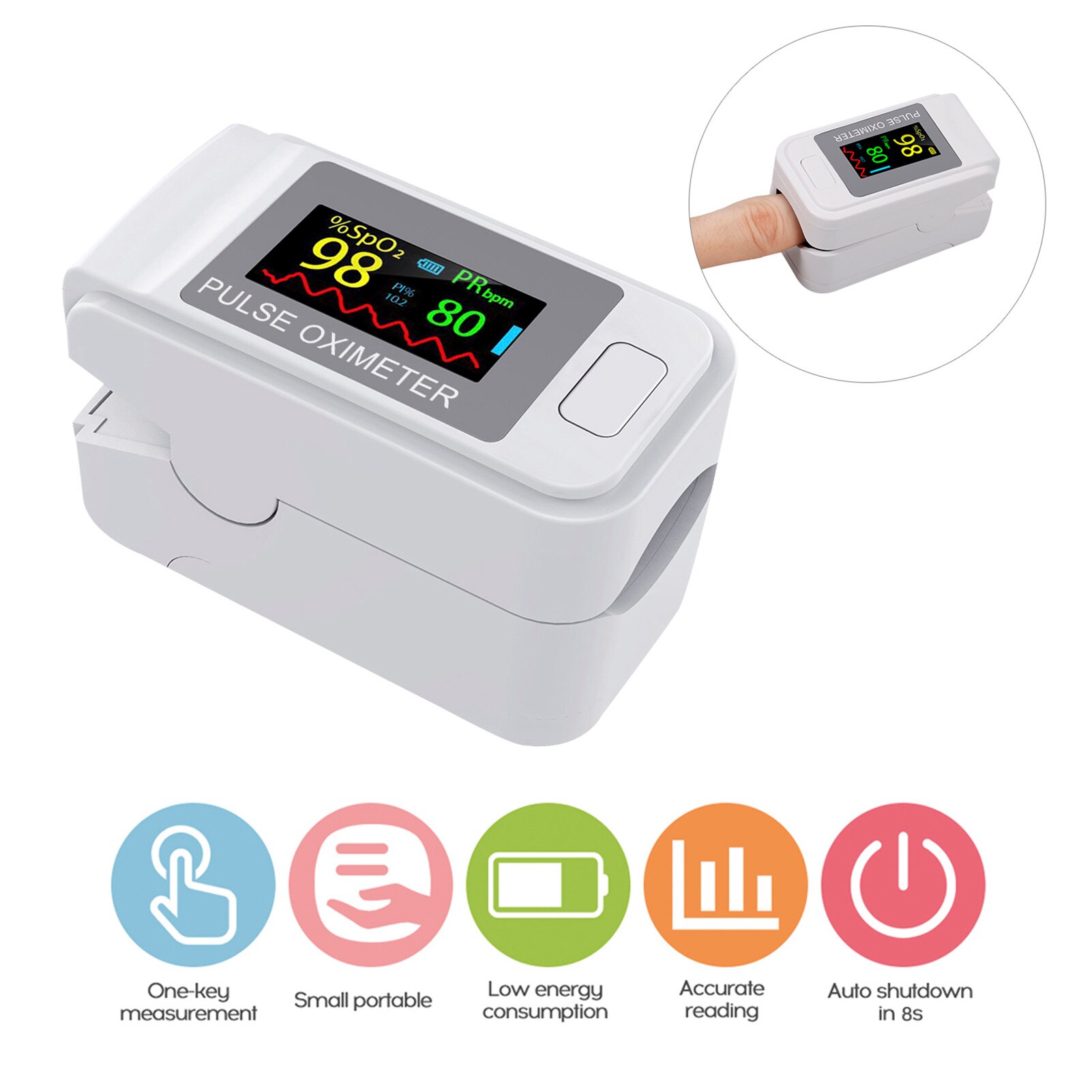 Mini Finger Pulse Oximeter Blood Oxygen Sensor Sat... – Grandado