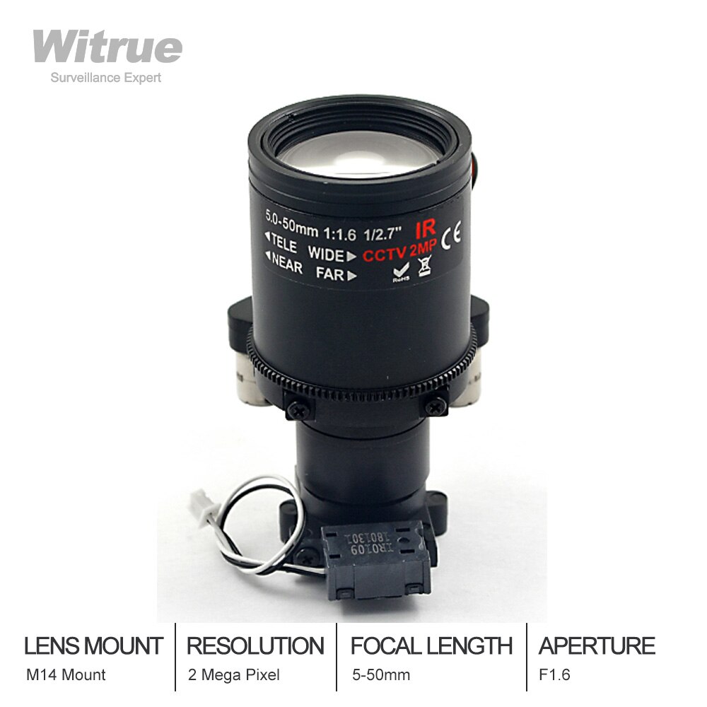 2Megapixel Motor Varifocal Lens 5-50mm D14 DC IRIS... – Vicedeal