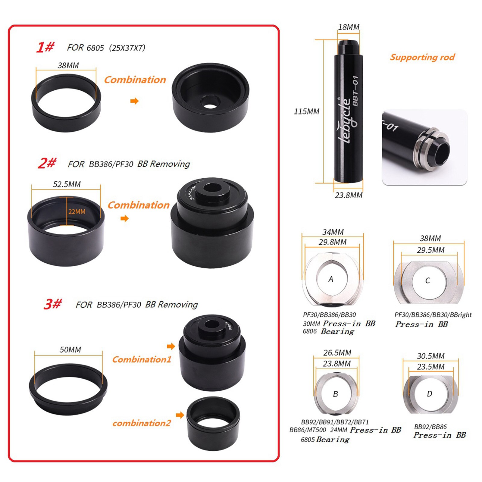 Bike Press Fit BB Tool Remover Bottom Bracket Bear... – Grandado