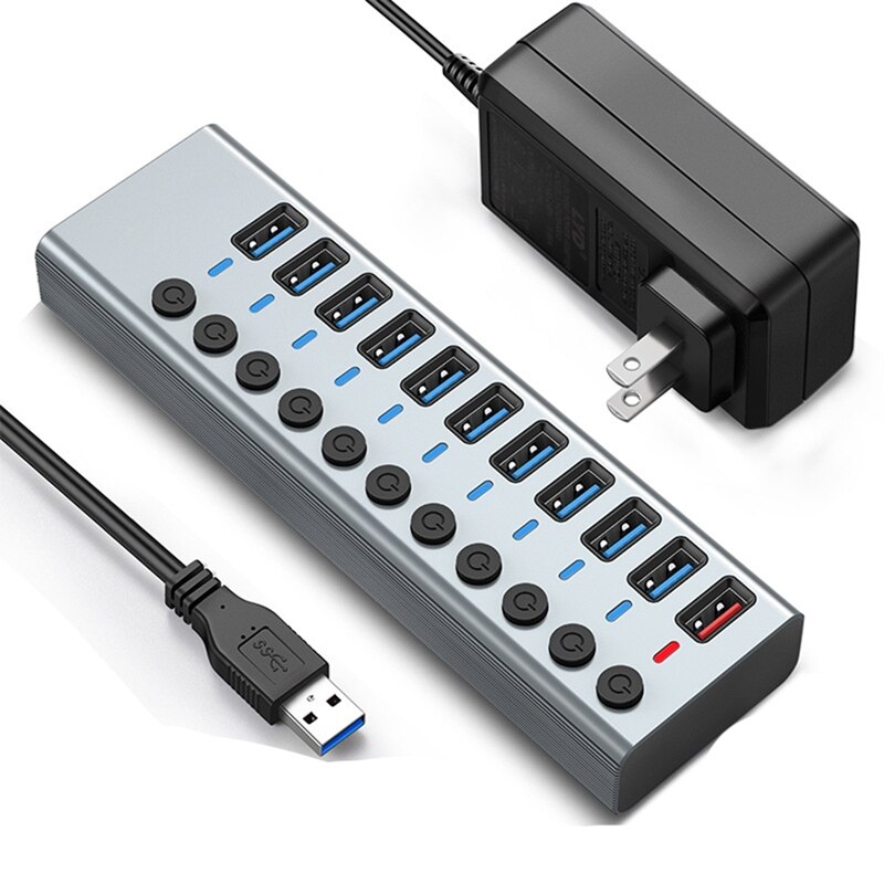 11 Ports USB 3,0 Splitter Computer Extender USB HU... – Grandado