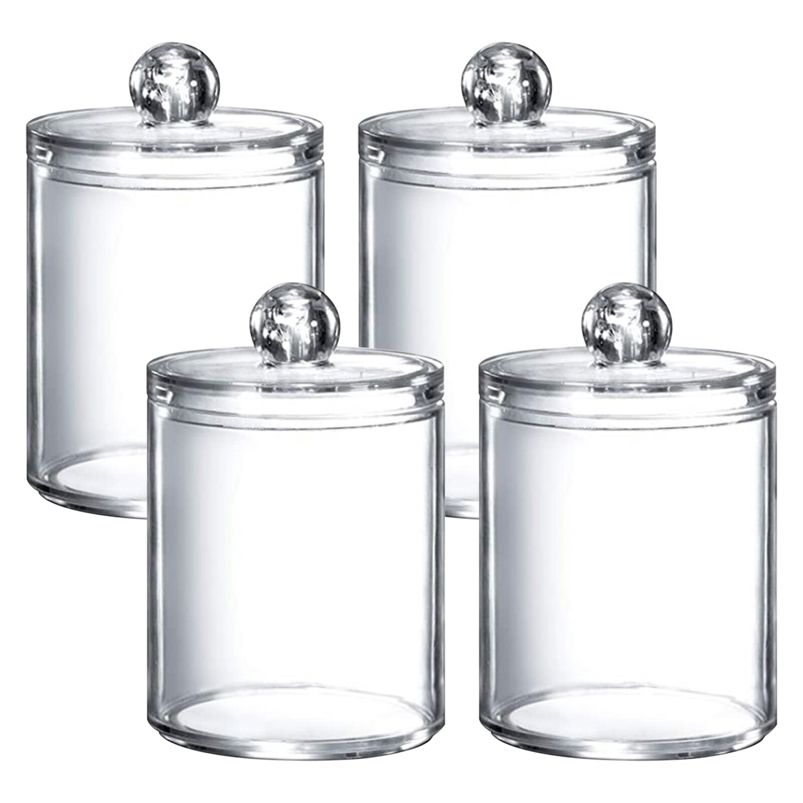 Acrylic Storage Jar Round Makeup Cotton Swab Stora... – Vicedeal