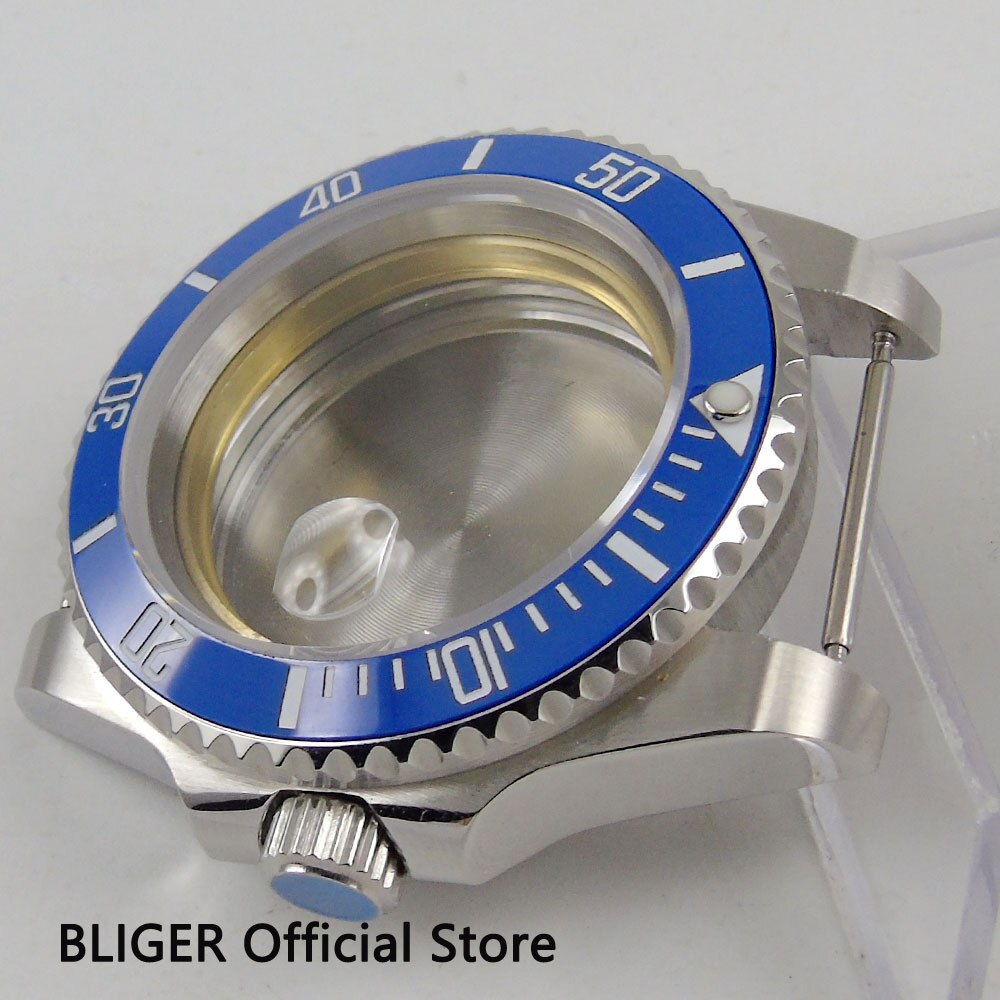 Solid 40MM Sapphire Crystal Blue Ceramic Bezel Sta... – Grandado