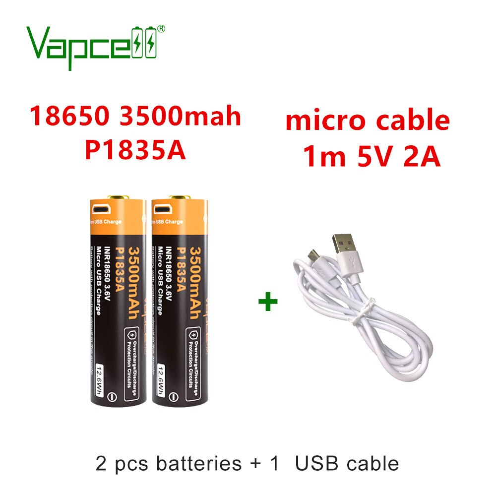 Vapcell Originele 18650 3500Mah P1835A Knop Top Ba... – Vicedeal