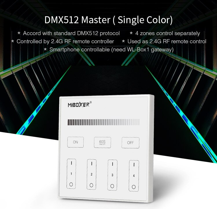MiBOXER 2.4G 4-Zone DMX512 Master RF Switch Contro... – Grandado