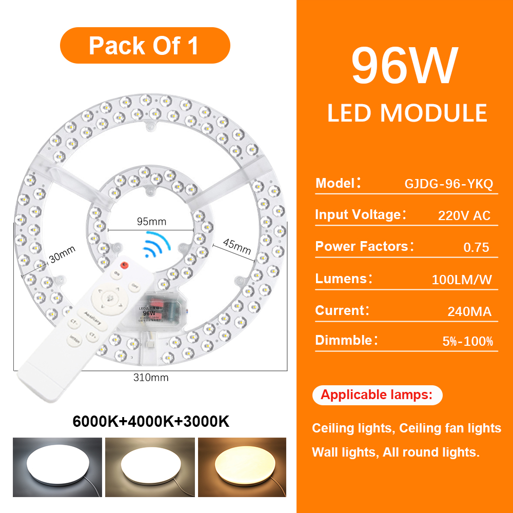 Plafondlamp LED-paneel 220V dimbare LED-module 96W... – Vicedeal