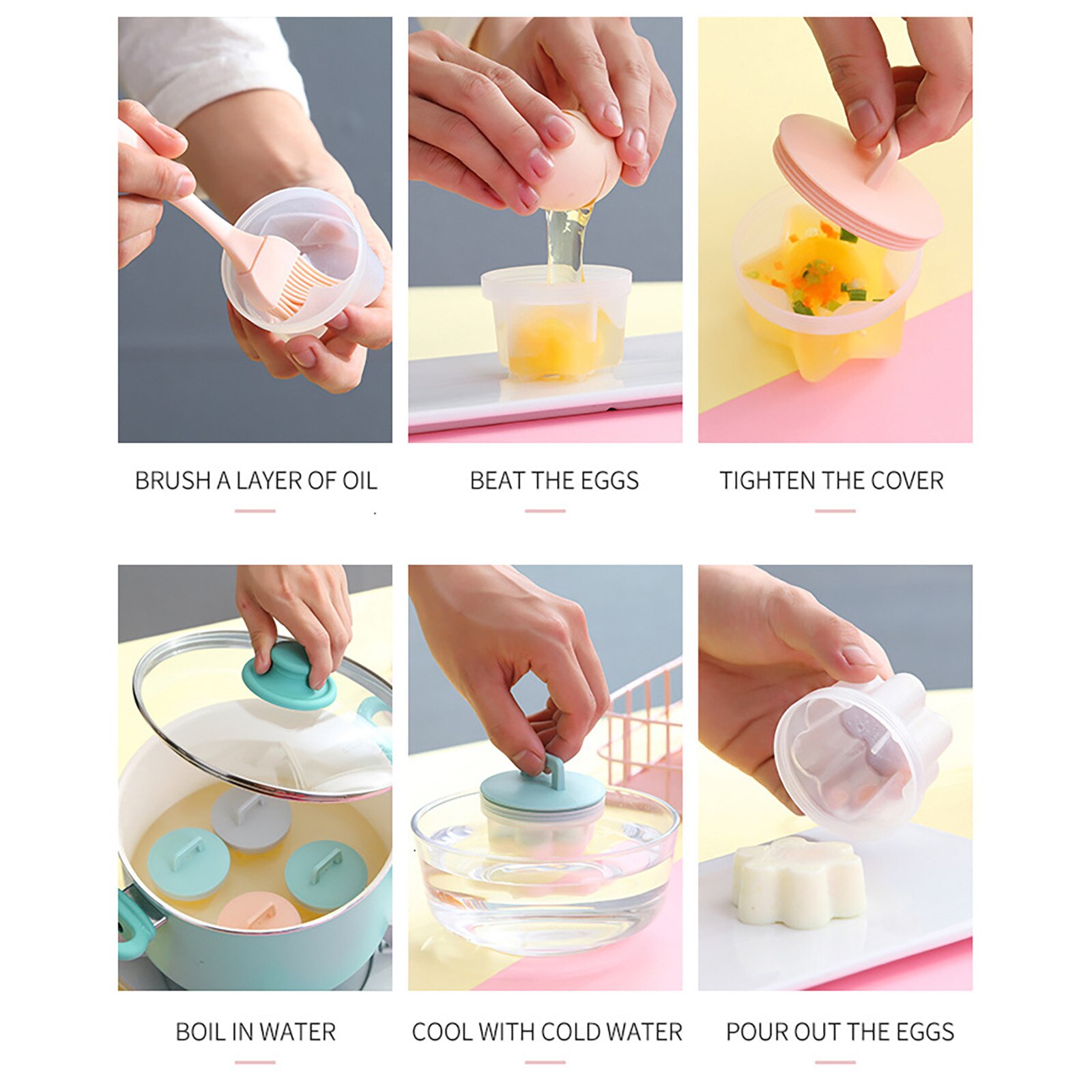 25 #4 Stuk Set Milieuvriendelijke Ei-Bakken Mallen... – Grandado