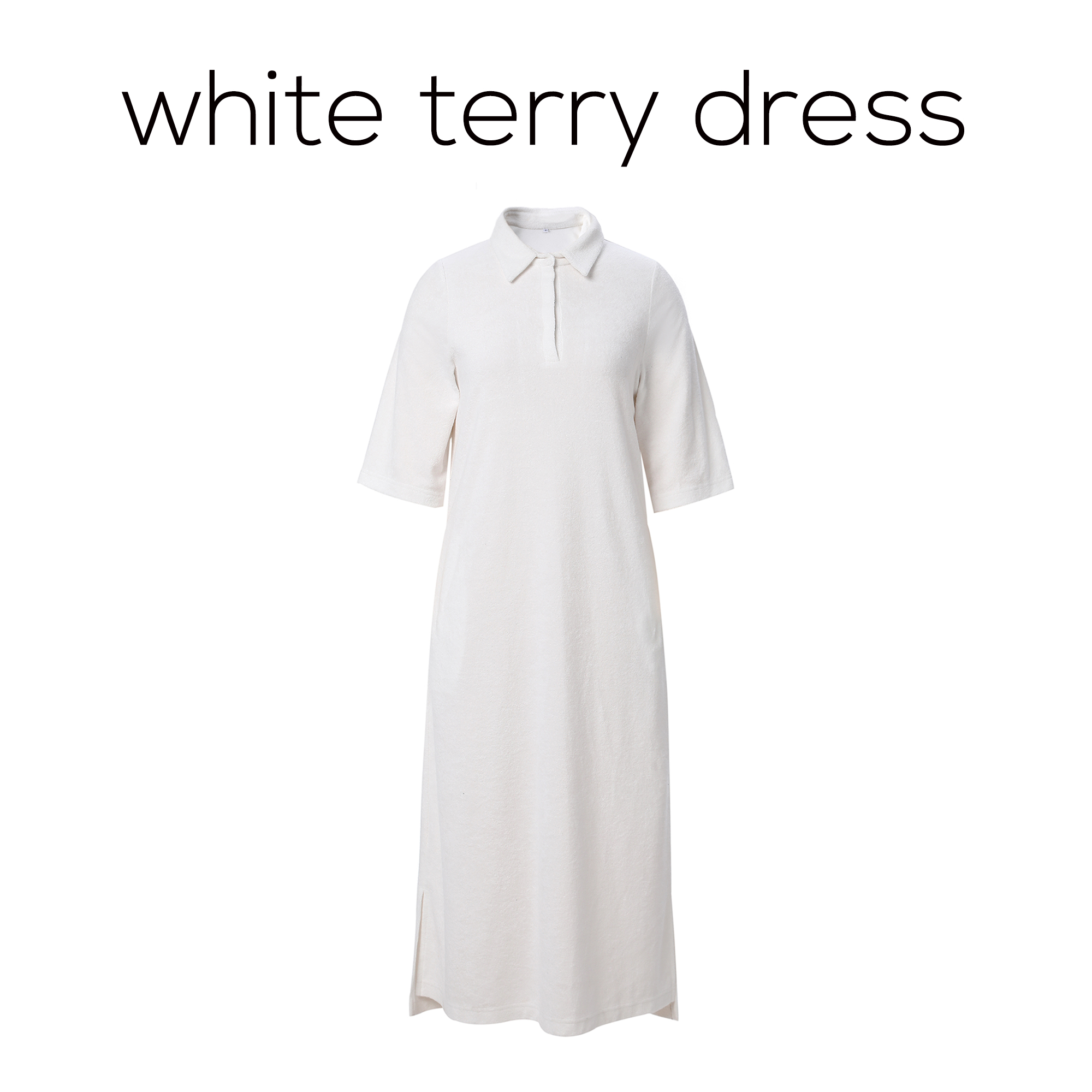 AP SS25 Style Women Terry Dress Collar Dress Cotto... – Grandado