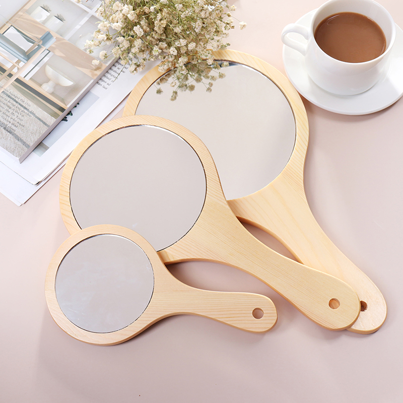 1pc Holz Vintage Hand Spiegel Make-Up Eitelkeit Sp... – Vicedeal