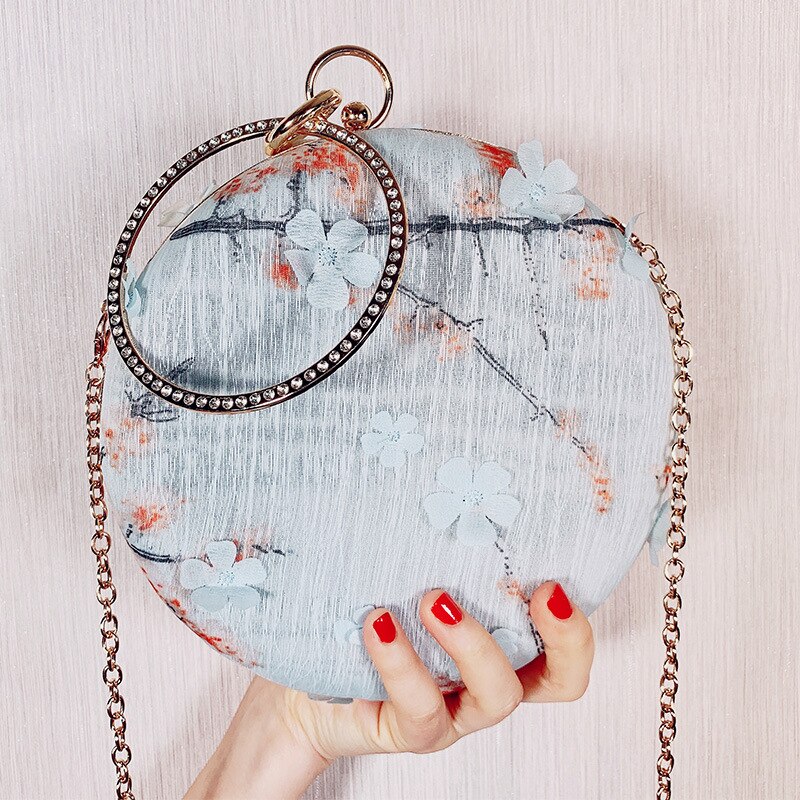 Evening Bag Round Ball Gold Clutch Purse Handbag P... – Vicedeal