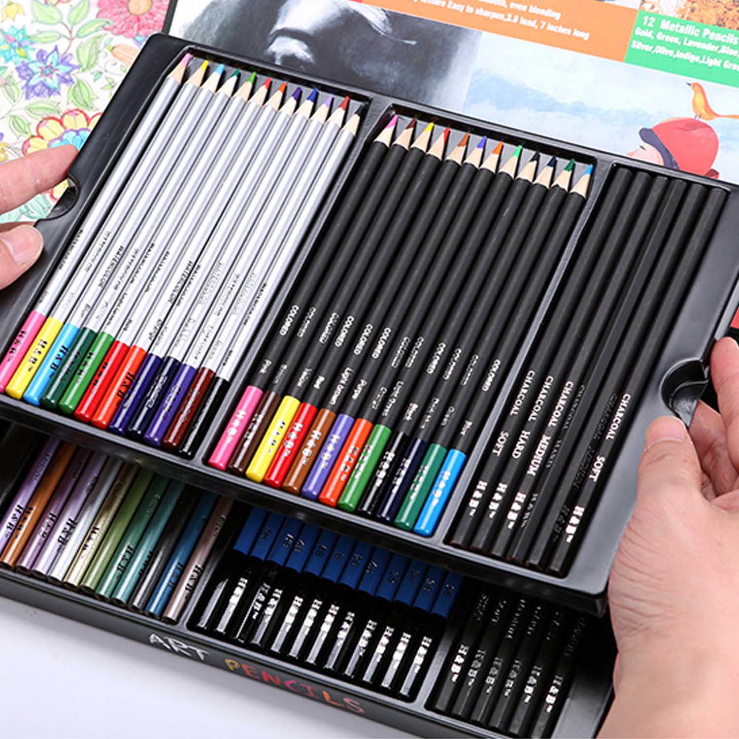 60 pcs Art Kleurpotloden Set Houtskool Potlood Aqu... – Grandado