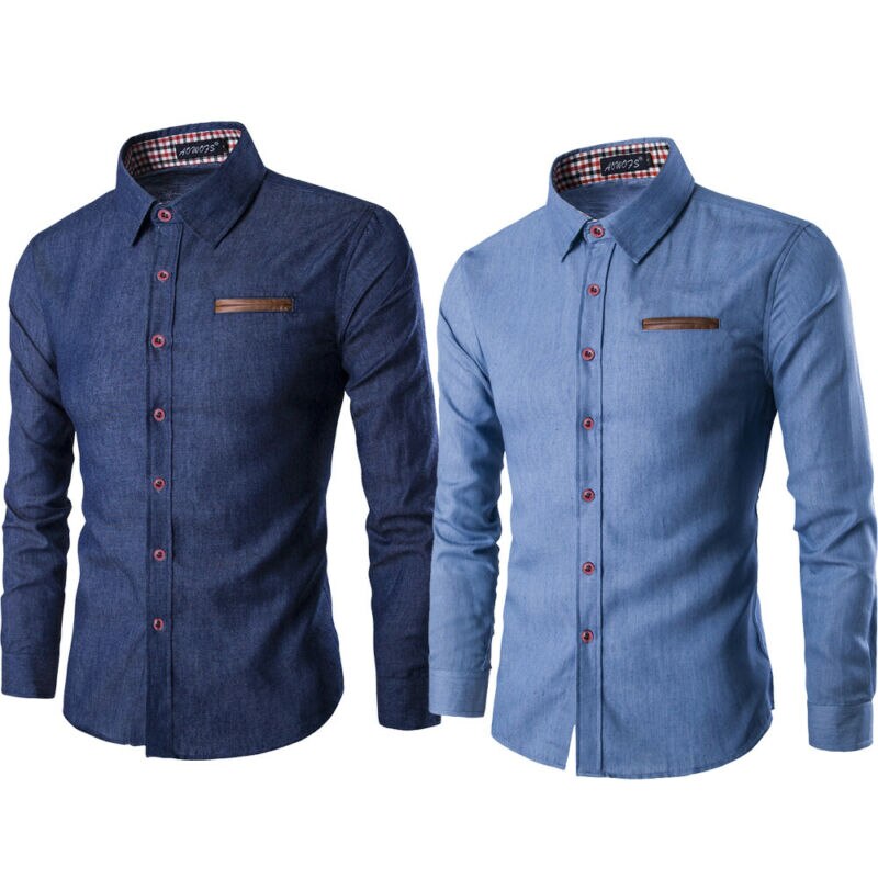 Heren Casual Slim Fit Stijlvolle Wassen Denim Lang... – Vicedeal