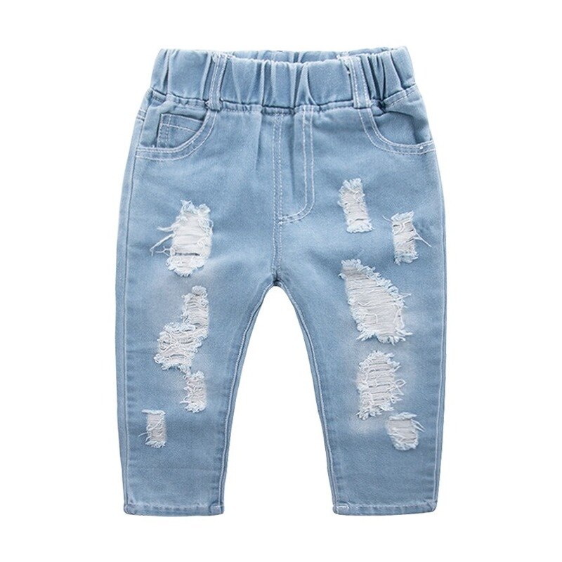 Kinder Jeans Mittlere Taille Zerrissene Denim Hose... – Grandado