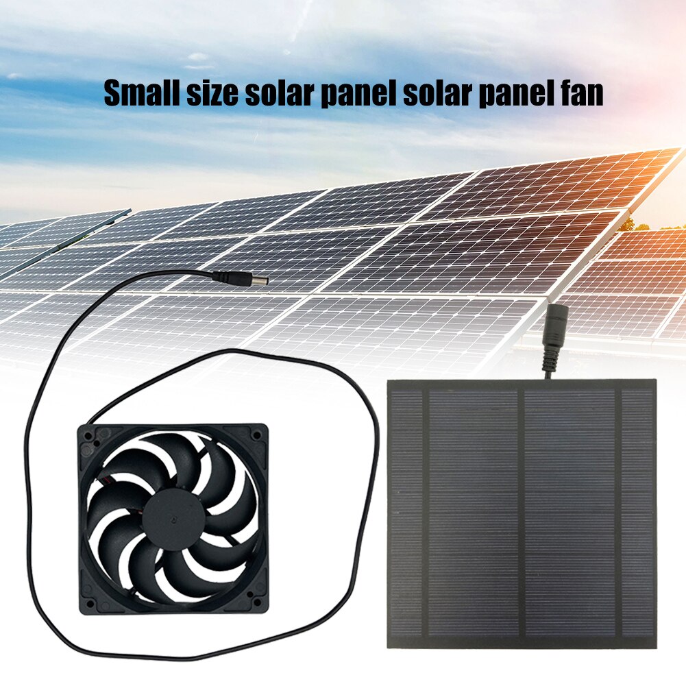 5W 6V Solar Powered Panel Iron Fan Outdoor Exhaust... – Grandado