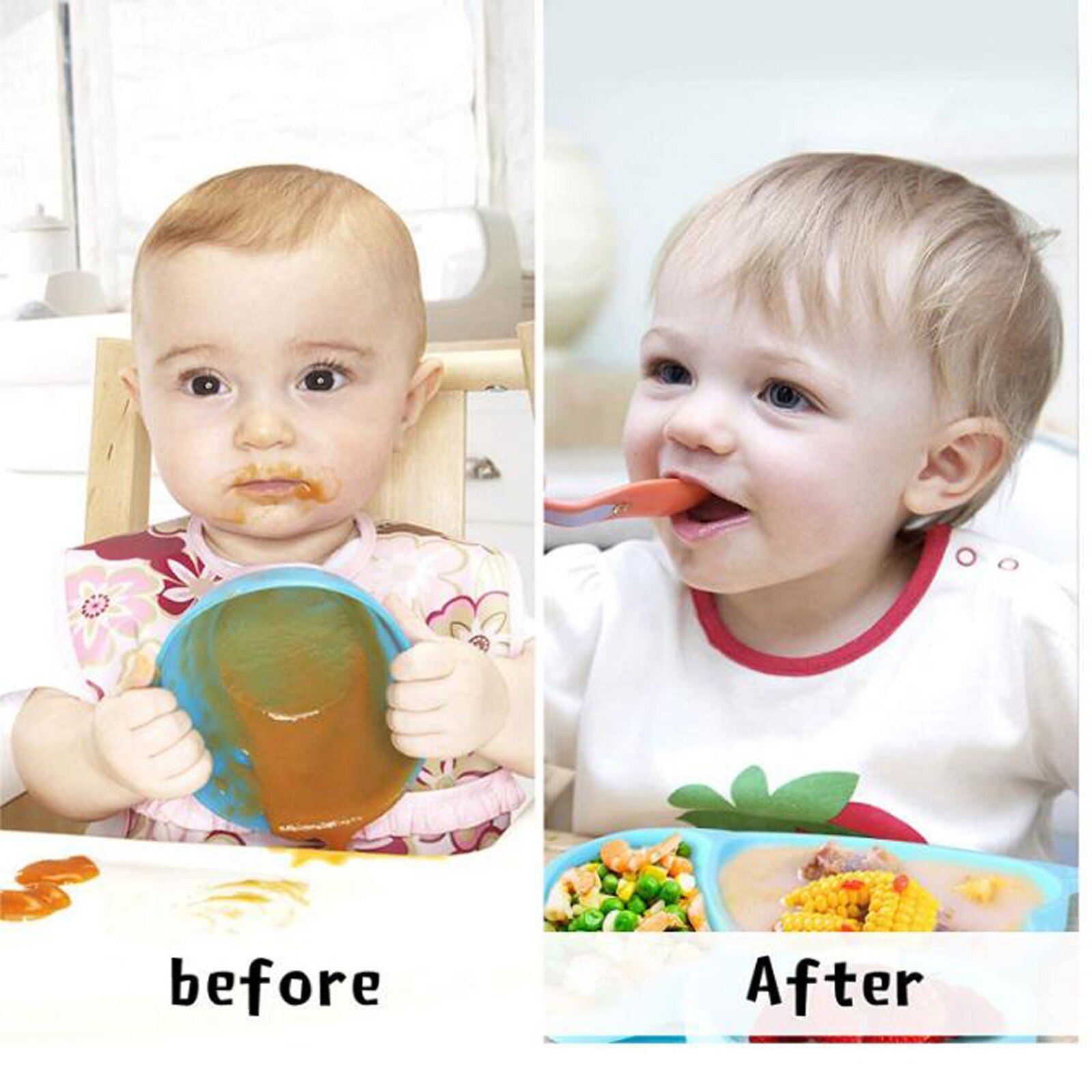 Kinderen Diner Plaat Food Grade Silicone Baby Boor... – Grandado