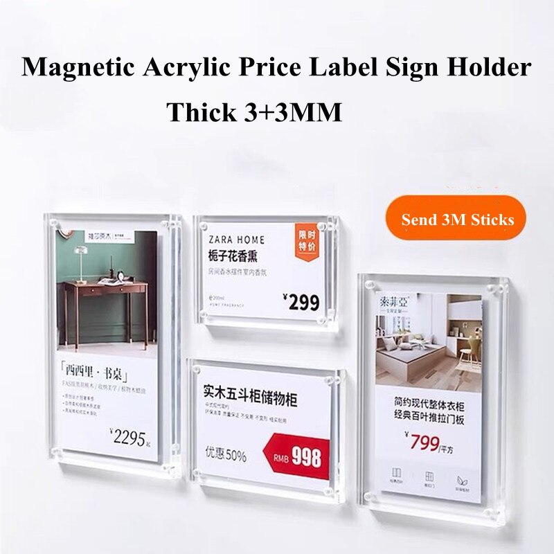 Magnetic Clear Price Label Tag Sign Holder Stands ... – Grandado