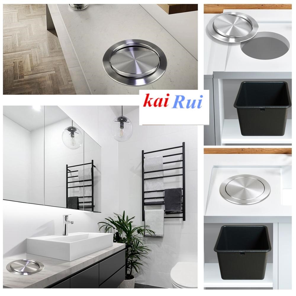 Stainless Steel Flush Flip-top Swing Cover Lid Tra... – Grandado