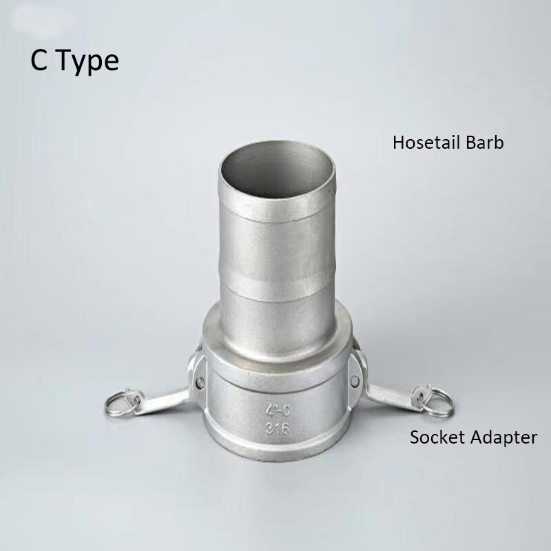 1 1/4", 1.5", 2" Type C Hosetail Coupler SS304 Sti... – Grandado