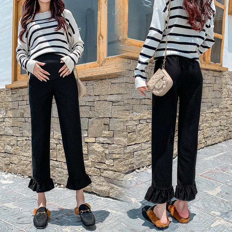 Autumn Pregnant Women Belly Slacks Black Empire Pa Grandado