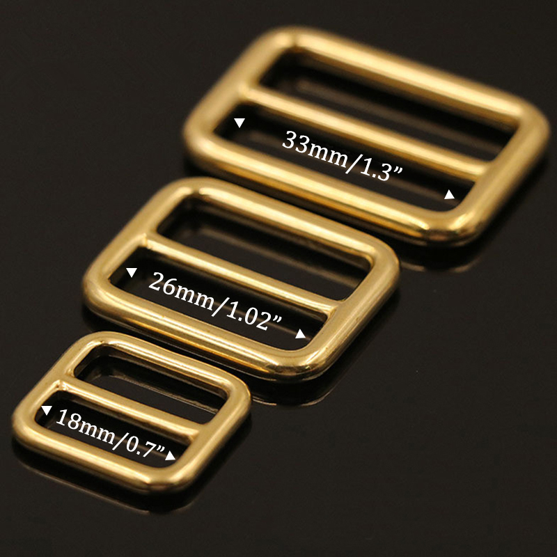 1 x Solid Brass Rectangular Adjuster Buckle Cast T... – Grandado