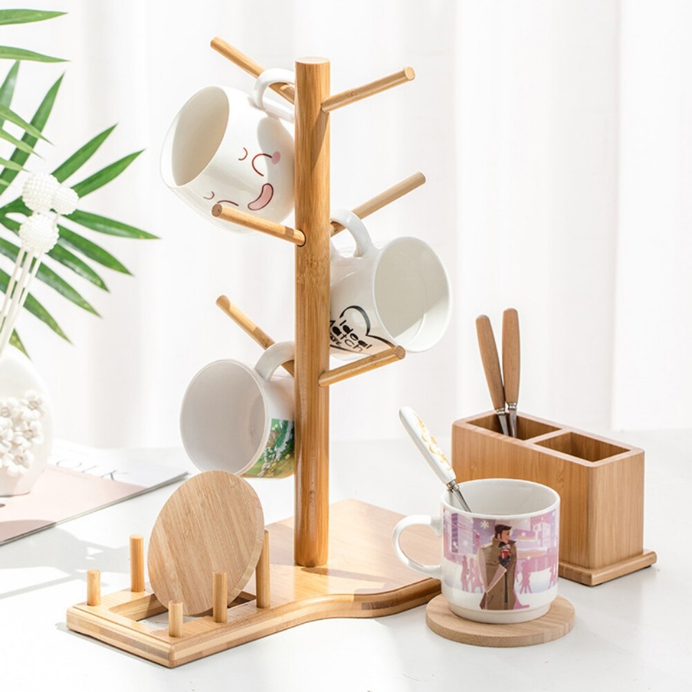 Wooden Coffee Cup Holder Mug Holder Tree Bamboo Mu... – Grandado