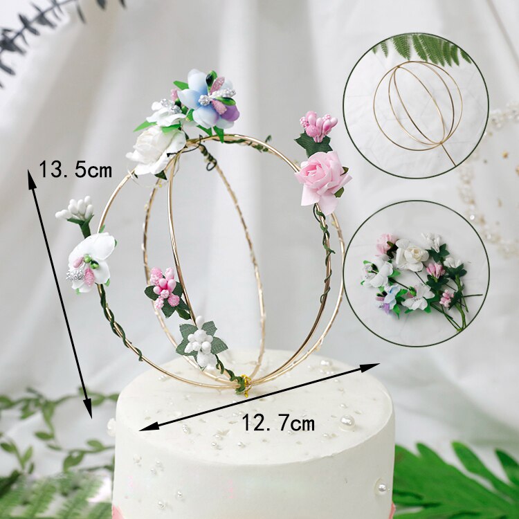 Konstgjorda blommor rose cake toppers fairy elf br... – Grandado