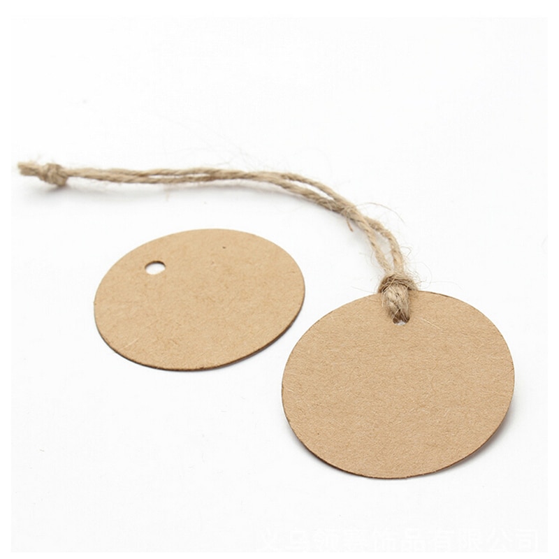 100pcs kraft paper round mini tag clothing tag DIY... – Vicedeal