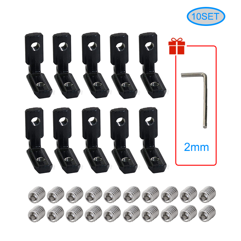 5/10/20Pcs T-Slot L-Vorm Aluminium Profiel Interne... – Vicedeal
