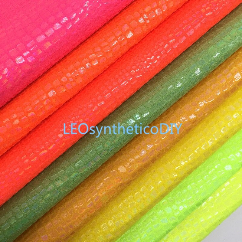 1PC 21X29CM Neon Colors Faux Leather Fabric, Croco... – Vicedeal