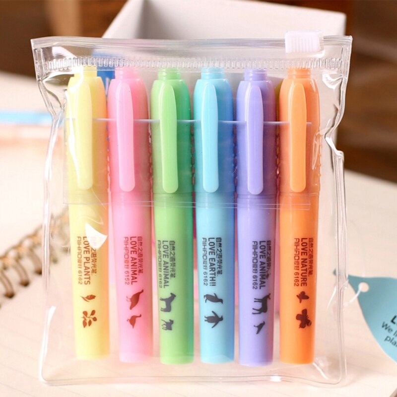 6pcs/Set Candy Color Highlighter Notebook Maker Pe... – Grandado
