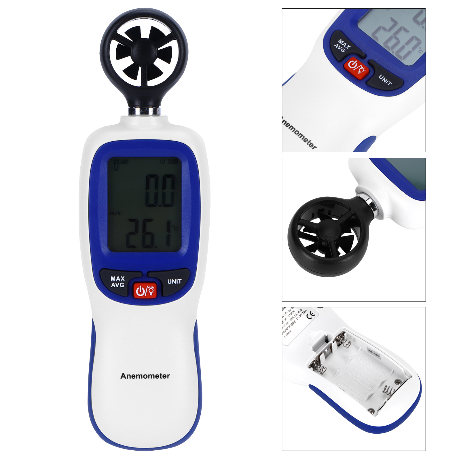 Anemómetro Digital WT82A/WT82B, anemómetro con Blu... – Grandado