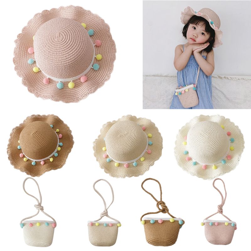 Kids Girls Brim Straw Woven Sun Protection Large W... – Vicedeal