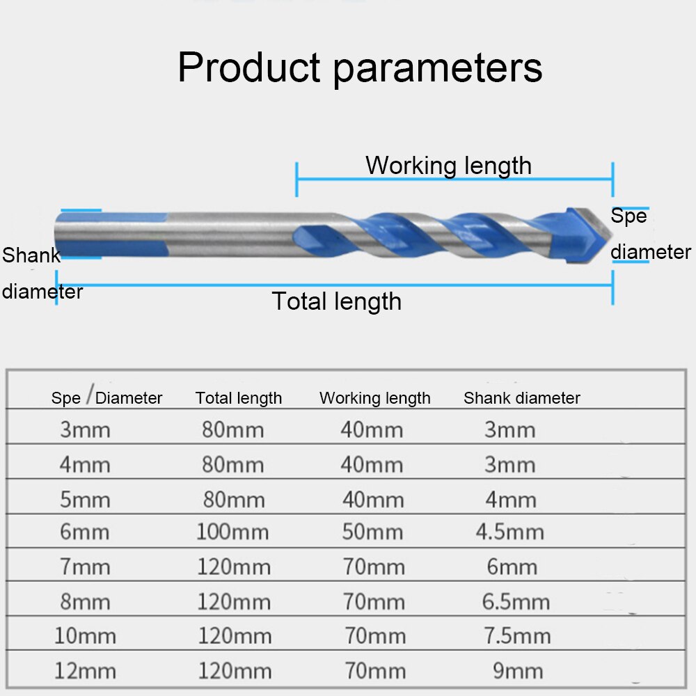 3-12MM Set Multifunctionele tegel boor Keramische ... – Grandado