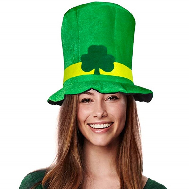 Saint Patrick Day Top Hat green velvet tall cap Cl... – Grandado