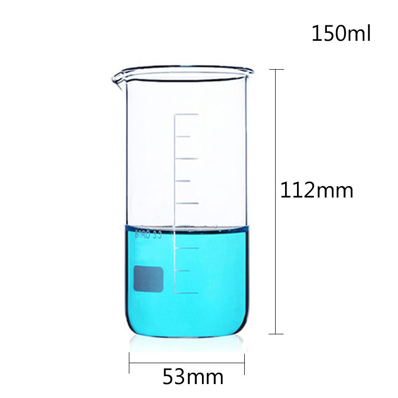 LINYEYUE 150mL Glass Beaker Tall Form Borosilicate... – Grandado
