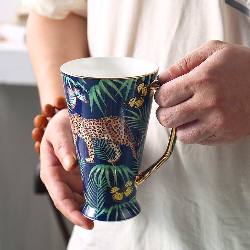 EECAMAIL British Jungle Bone China Coffee Cup Sauc... – Vicedeal