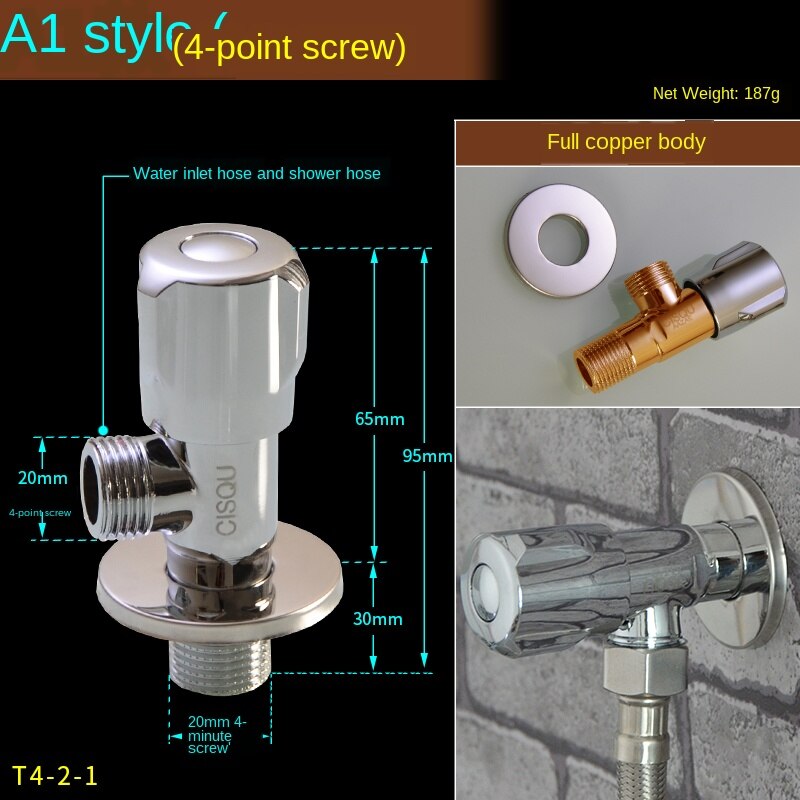 Brass triangle valve water stop valve 1/2IN 3/4IN ... – Vicedeal