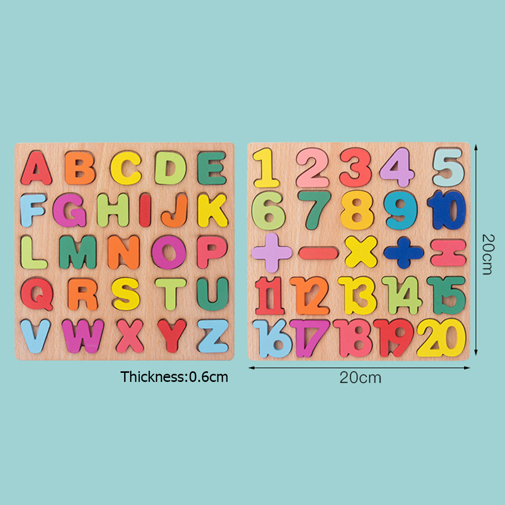 Alphabet Digital Puzzle Wooden Toys Number Letter ... – Grandado