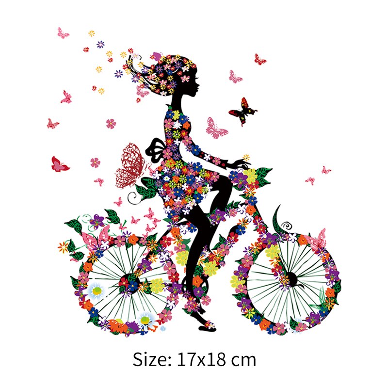 De Leuke Fiets Meisje Vlinder Patches Voor Kleding... – Vicedeal