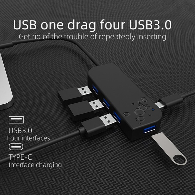 USB3.0 Hub 4 Ports USB 3.0+Type C Docking Station ... – Vicedeal