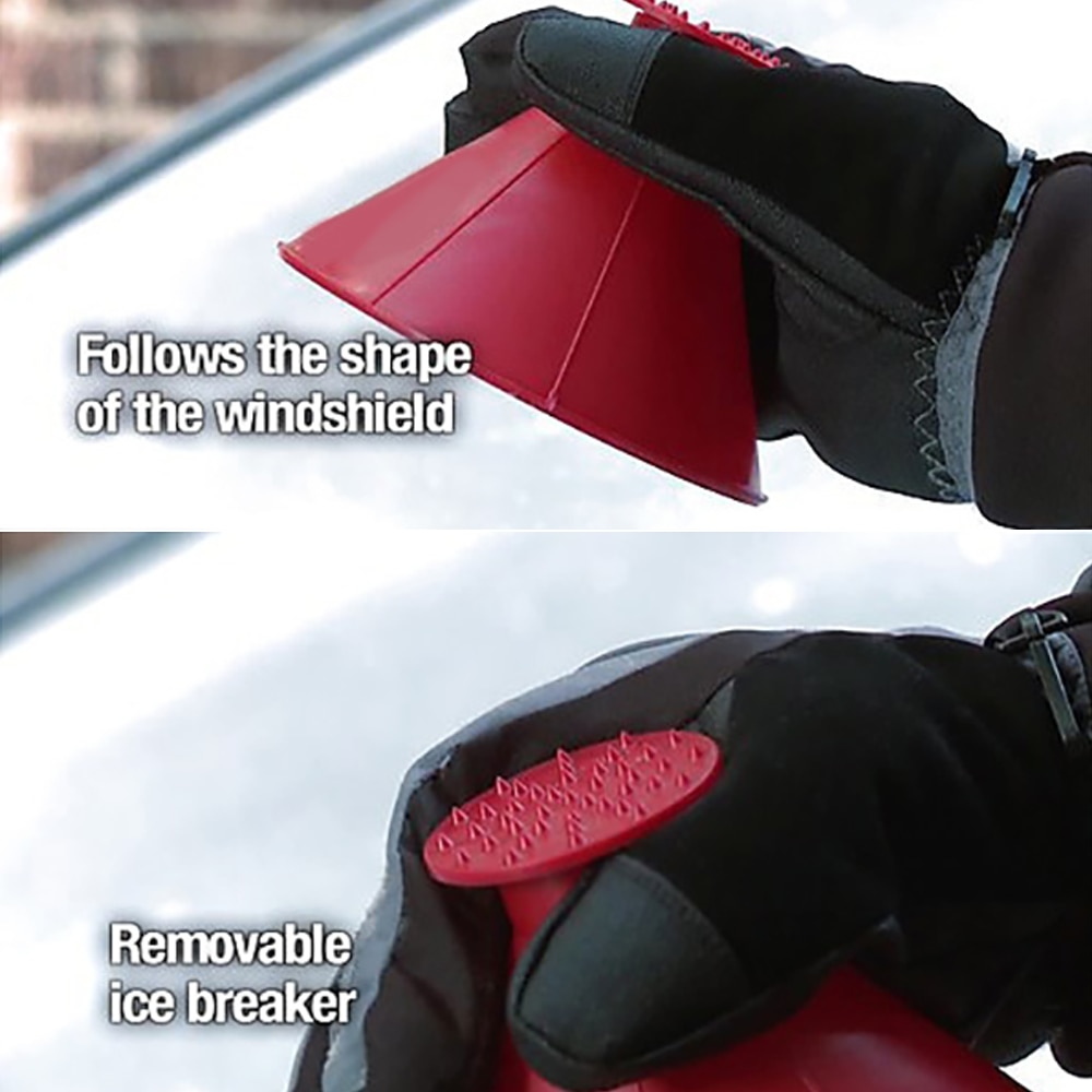 2pcs Red Snow Remover Magic Shovel 2 In 1 Cone Sha... – Grandado